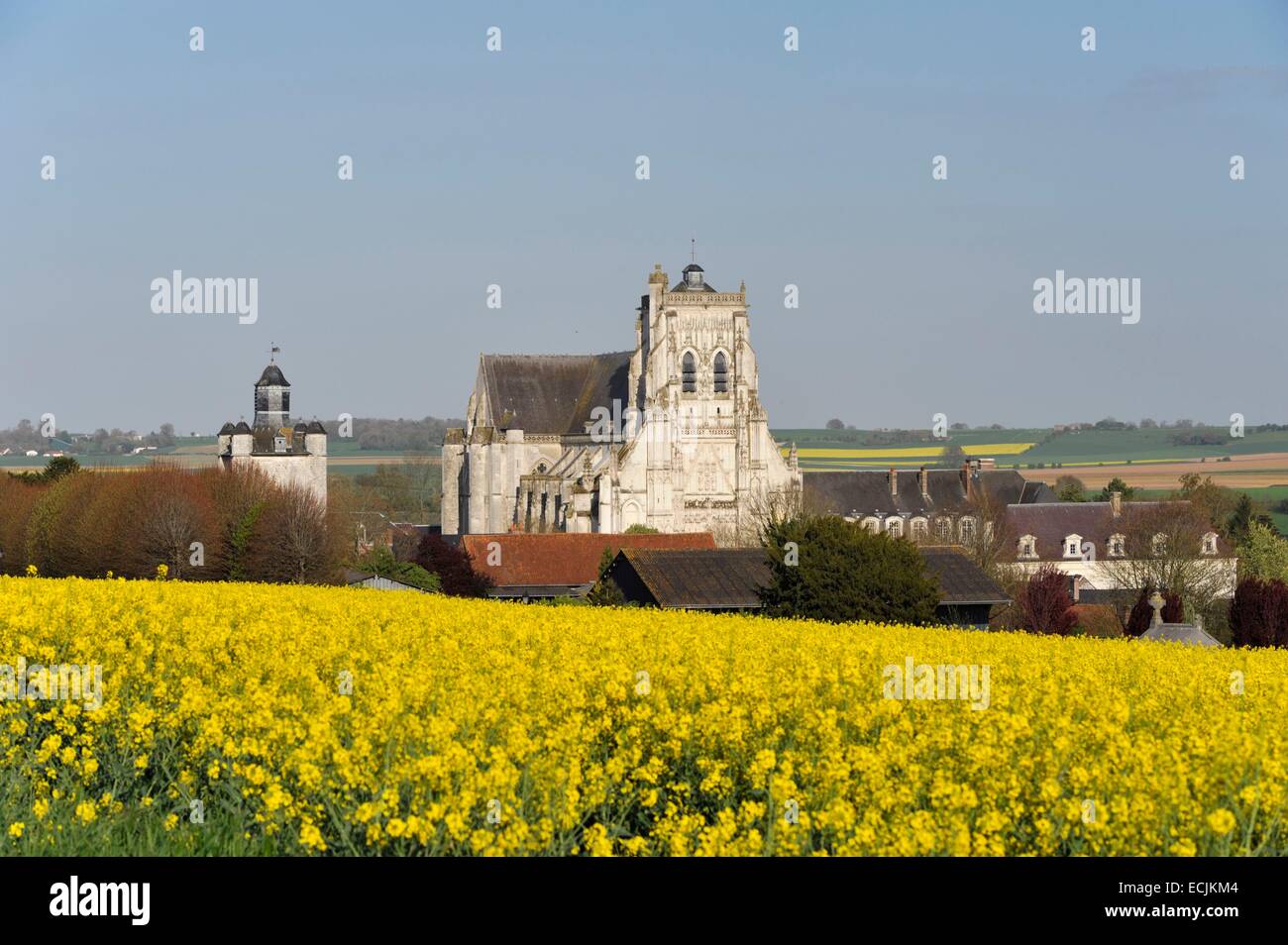France, Somme, Saint Riquier, Abbey of Saint Riquier built between the ...