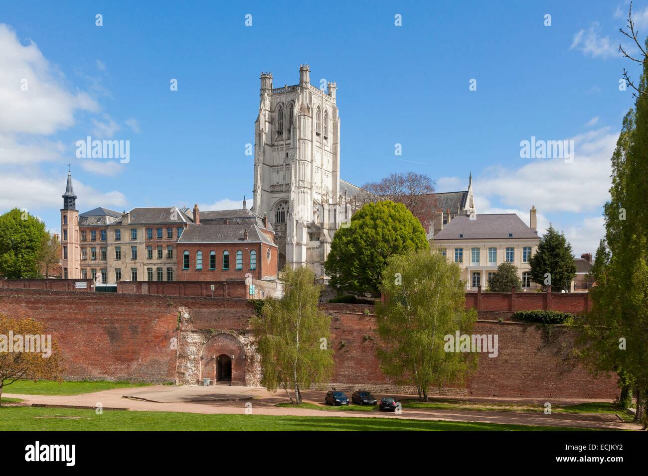 France, Pas de Calais, Saint Omer, Cathedral of Notre-Dame Stock Photo ...