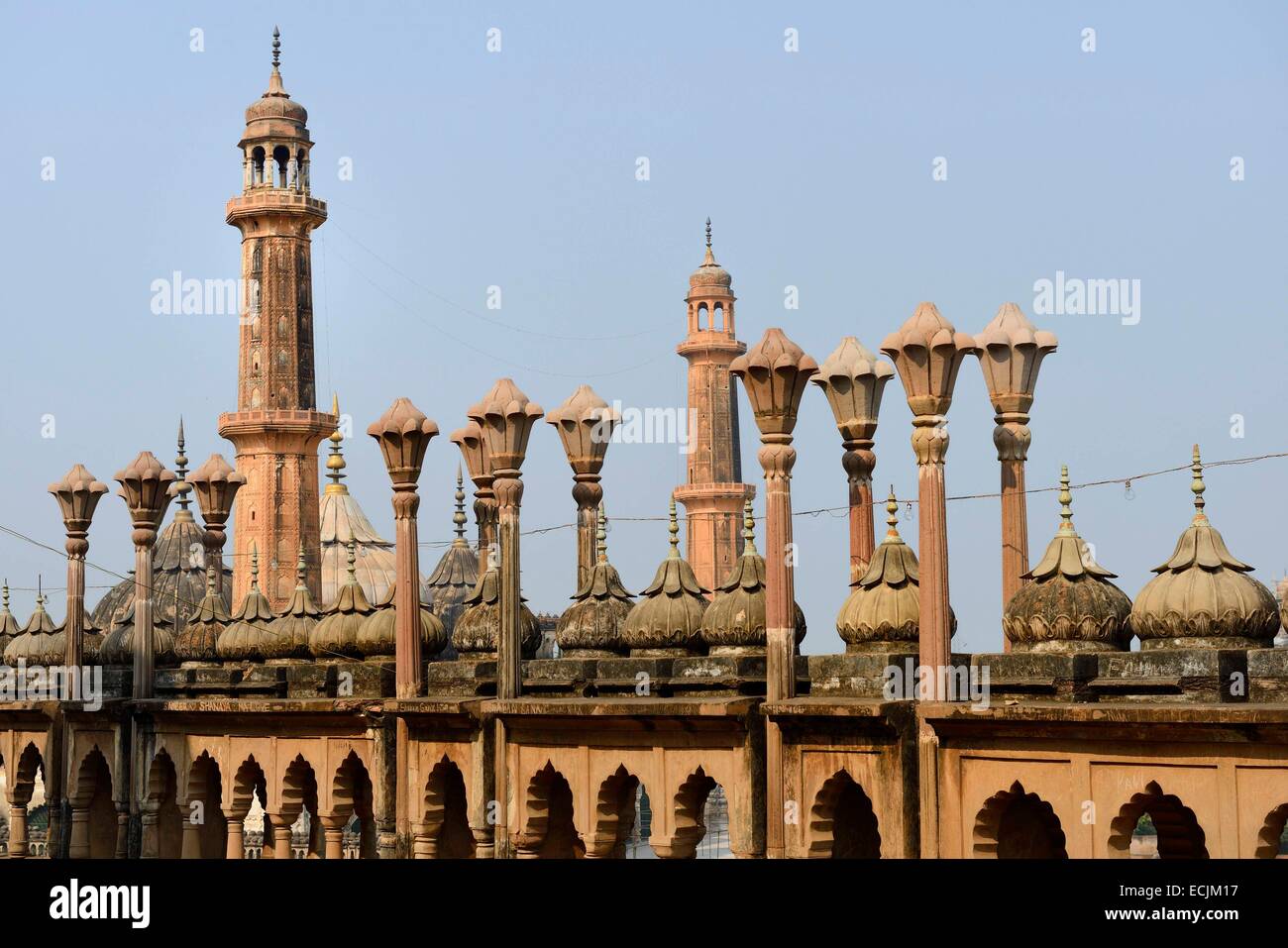 India, Uttar Pradesh, Lucknow, Bara Imambara, The rooftops Stock Photo ...