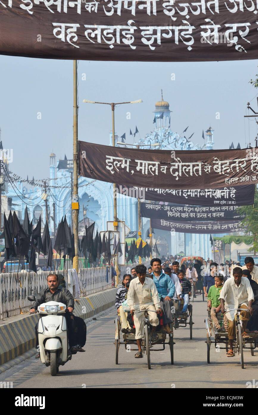 India, Uttar Pradesh, Lucknow, The city during Muharram festival Stock ...