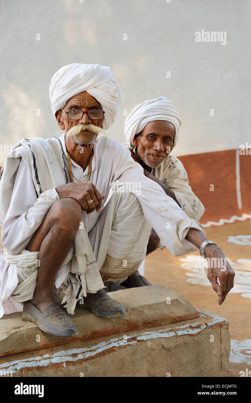 India, Rajasthan, Tonk region, Meena elders Stock Photo - Alamy