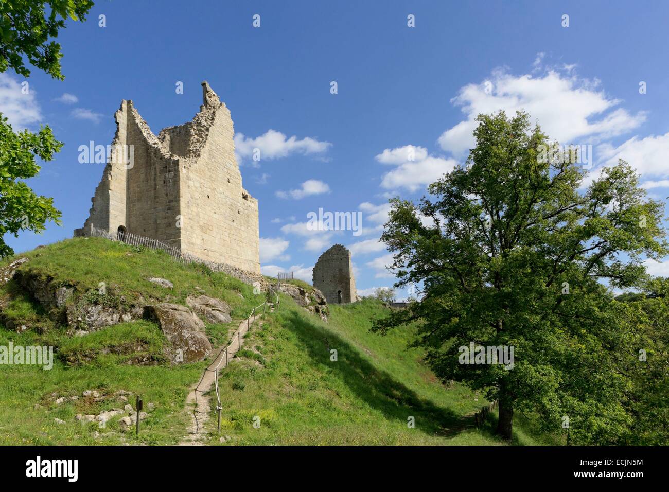 France, Creuse, Crozant, ruins of medieval castle, Creuse valley Stock ...