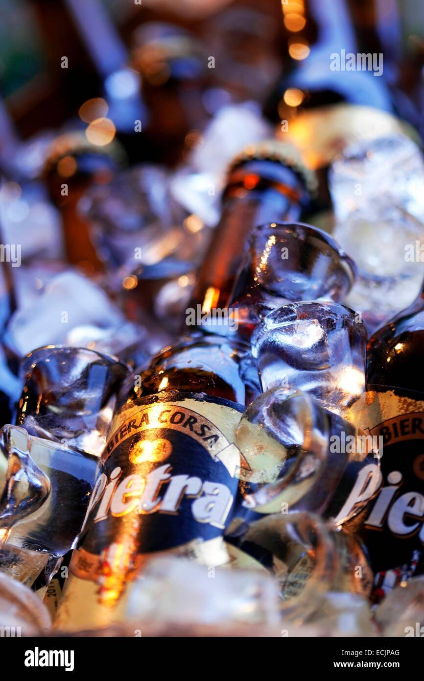 France, Corse du Sud, Pietra, Corsican beer in ice Stock Photo - Alamy