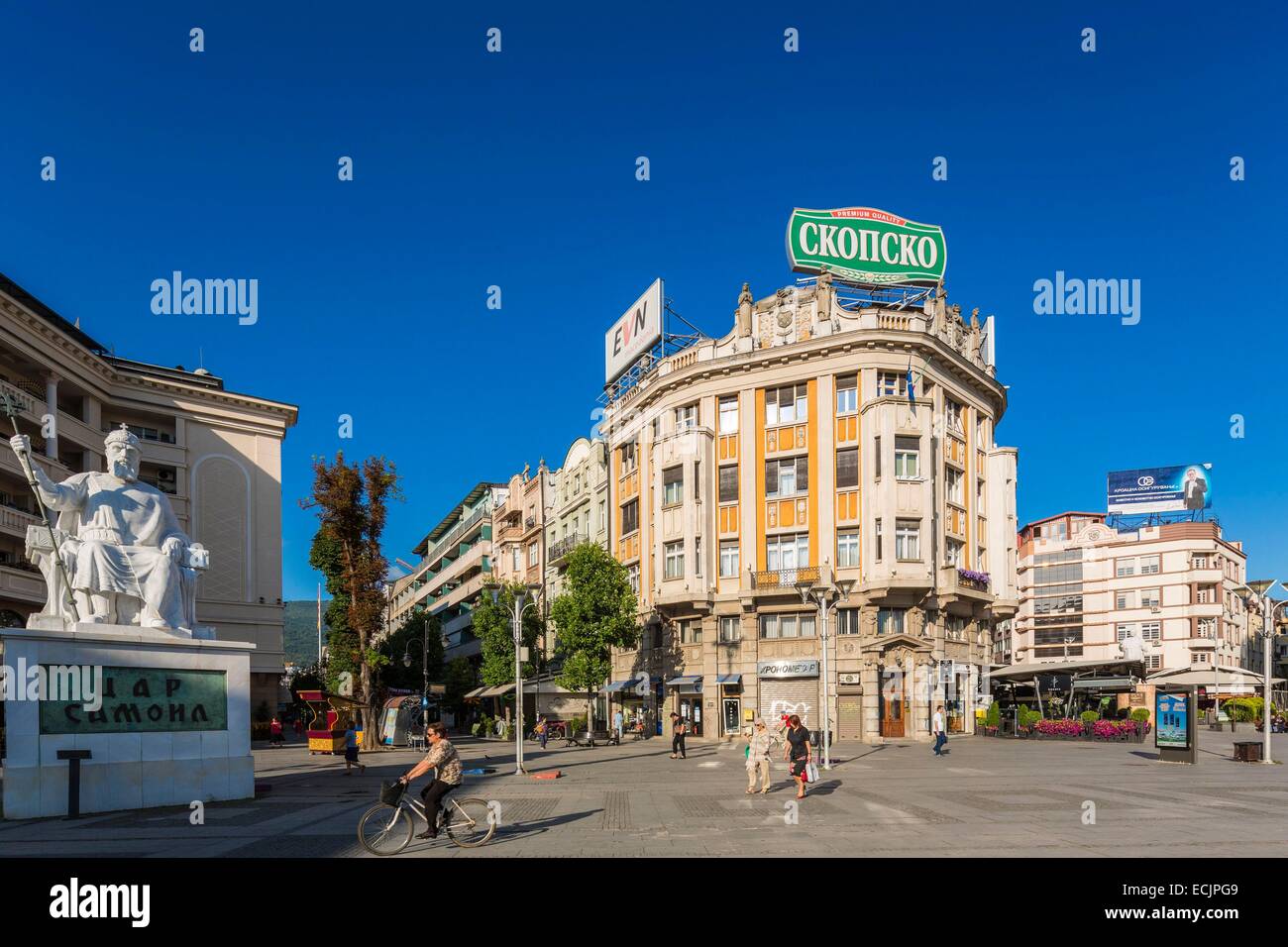 Republic of Macedonia, Skopje, downtown, Macedonia Square Stock Photo ...