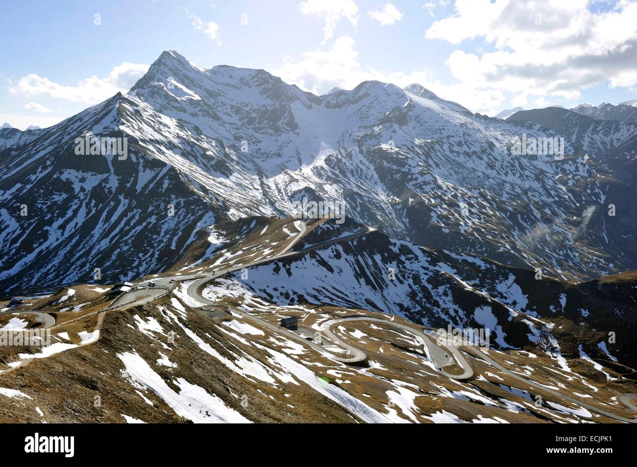 Austria, Salzburg Land, Carinthia, view on Grossglockner ...