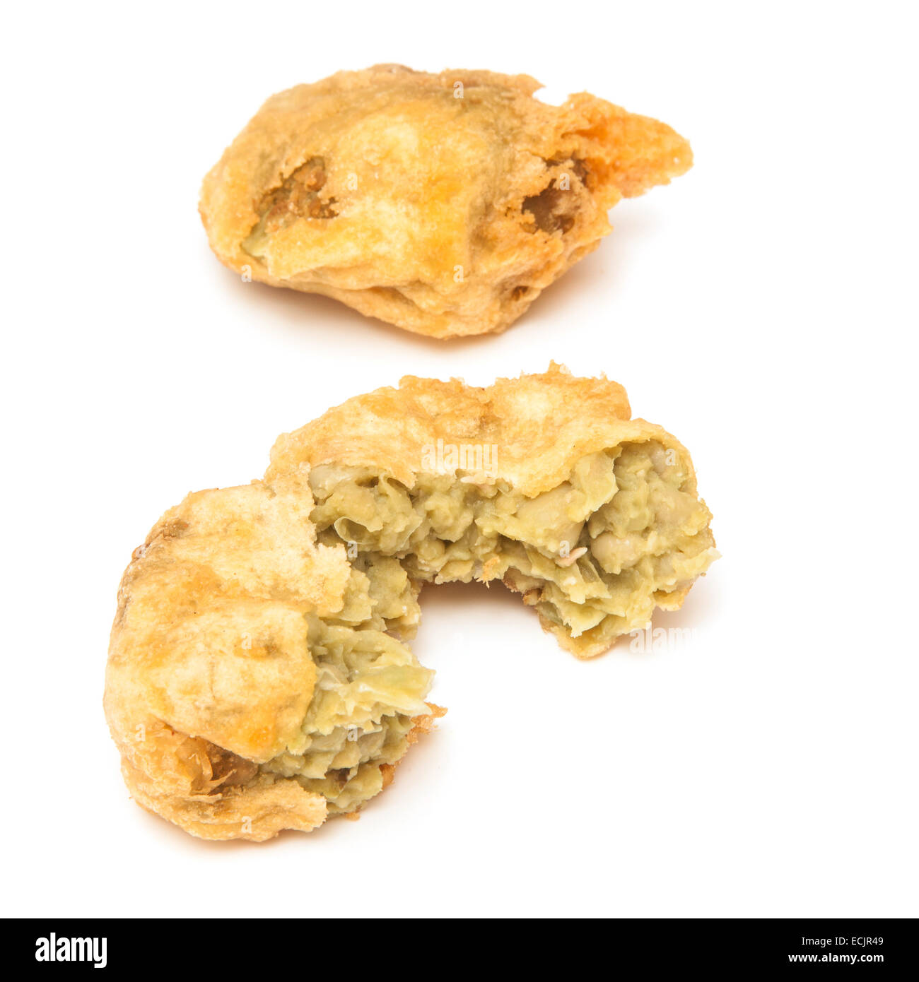 Deep fried Pea fritters or balls fresh from the fish and chip shop ...