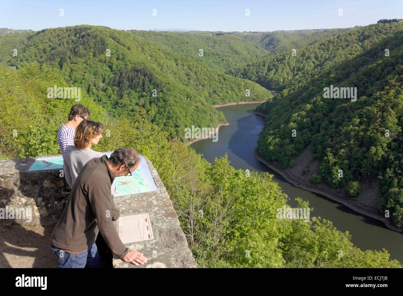 France, Correze, Dordogne valley from Gratte Bruyere panoramic ...