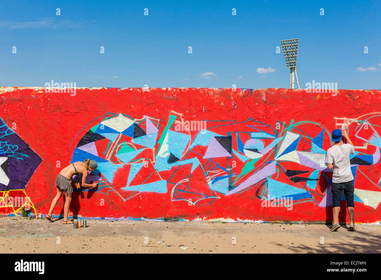 Germany, Berlin, East Berlin, Prenzlauner Berg district, Mauerpark, a ...