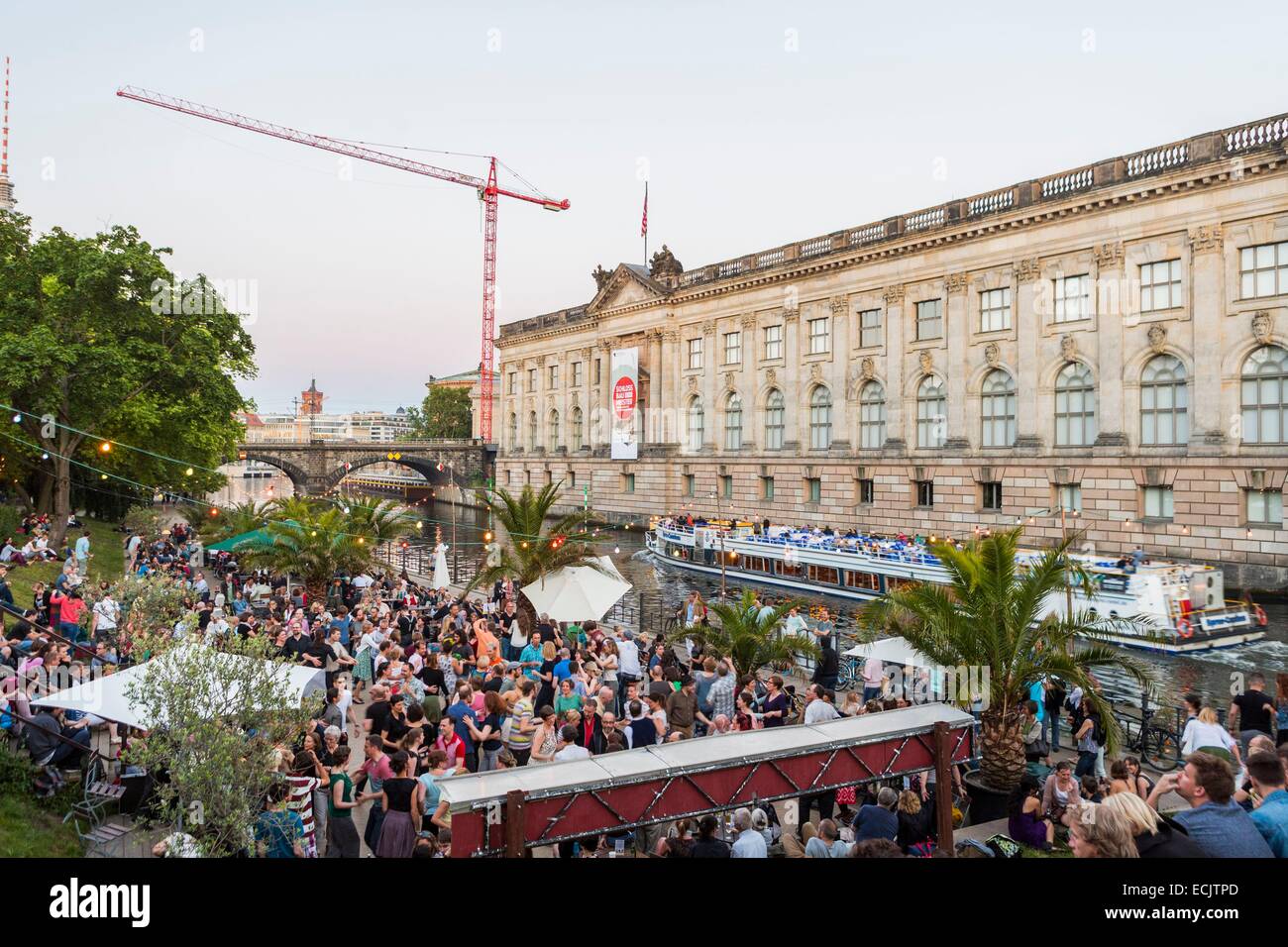 Germany, Berlin, East Berlin, Mitte, the beach bar Standbar and Bode ...