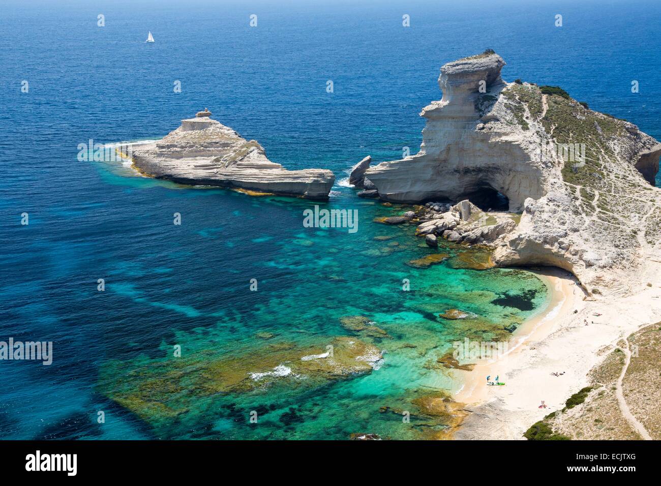 France, Corse du Sud, Bonifacio, cap Pertusato, beach Stock Photo - Alamy