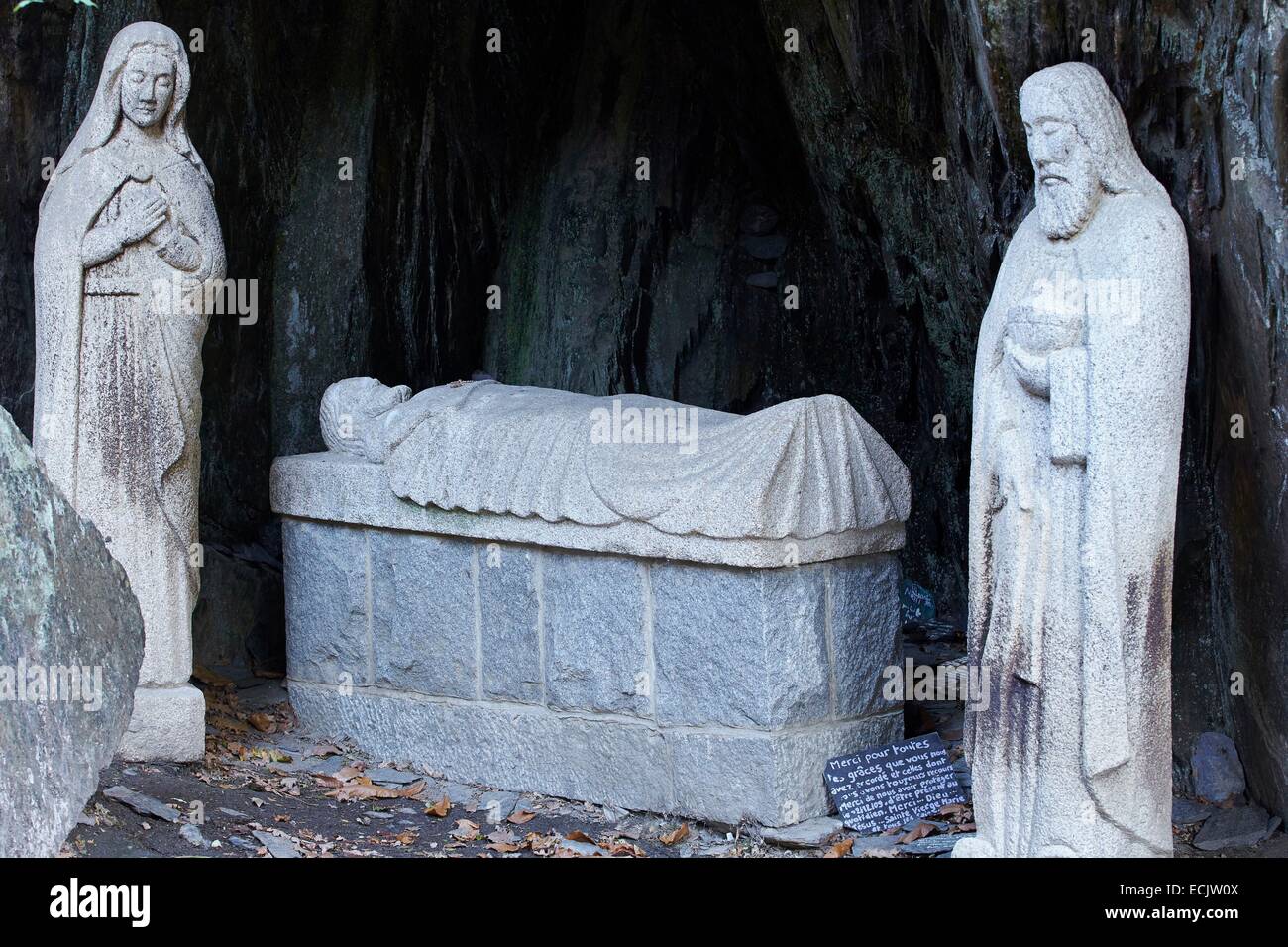 France, Morbihan, Plumelec, Callac, Cross stations of Callac Stock ...