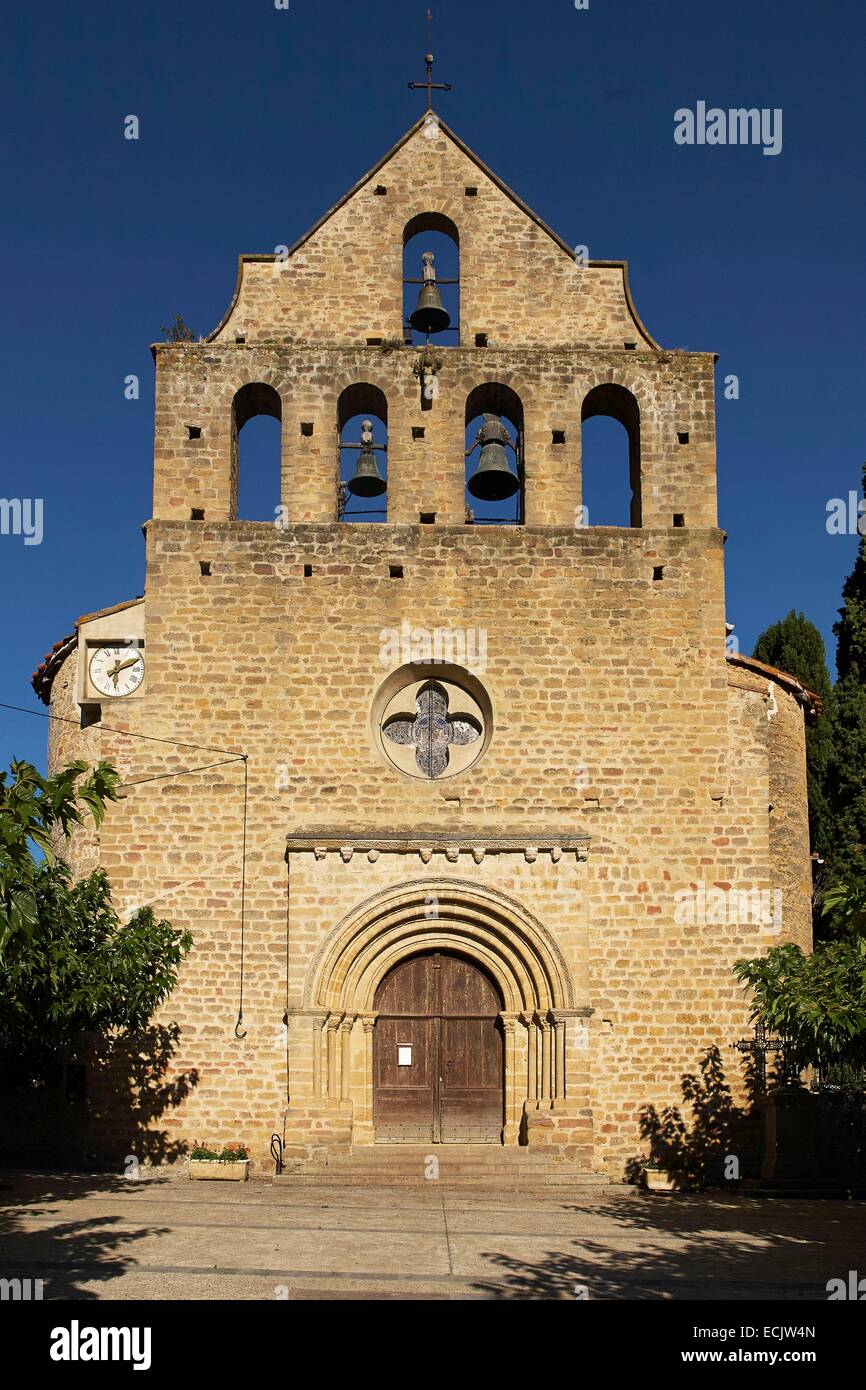 France, Ariege, Teilhet, Bell-gable Church Stock Photo - Alamy