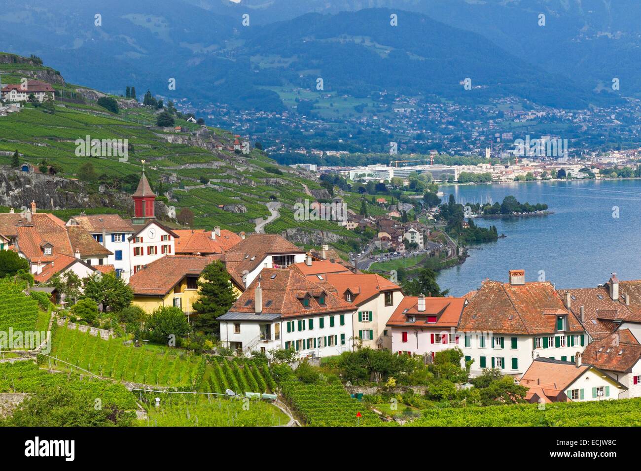 Switzerland, Canton of Vaud, Lavaux Vineyard Terraces listed as World ...