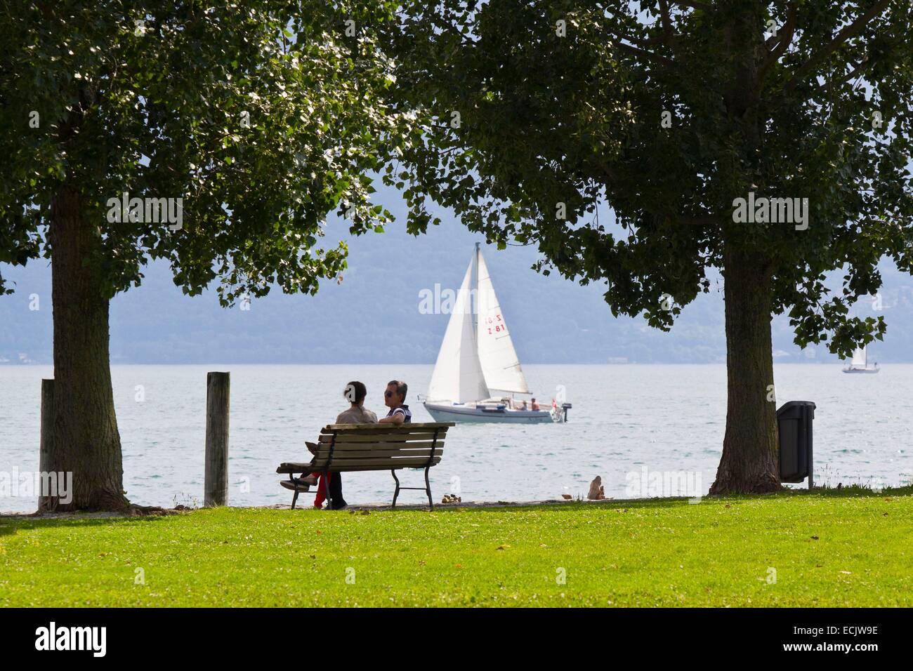Switzerland, Canton of Vaud, Cully and the shores of Lake Léman Stock ...