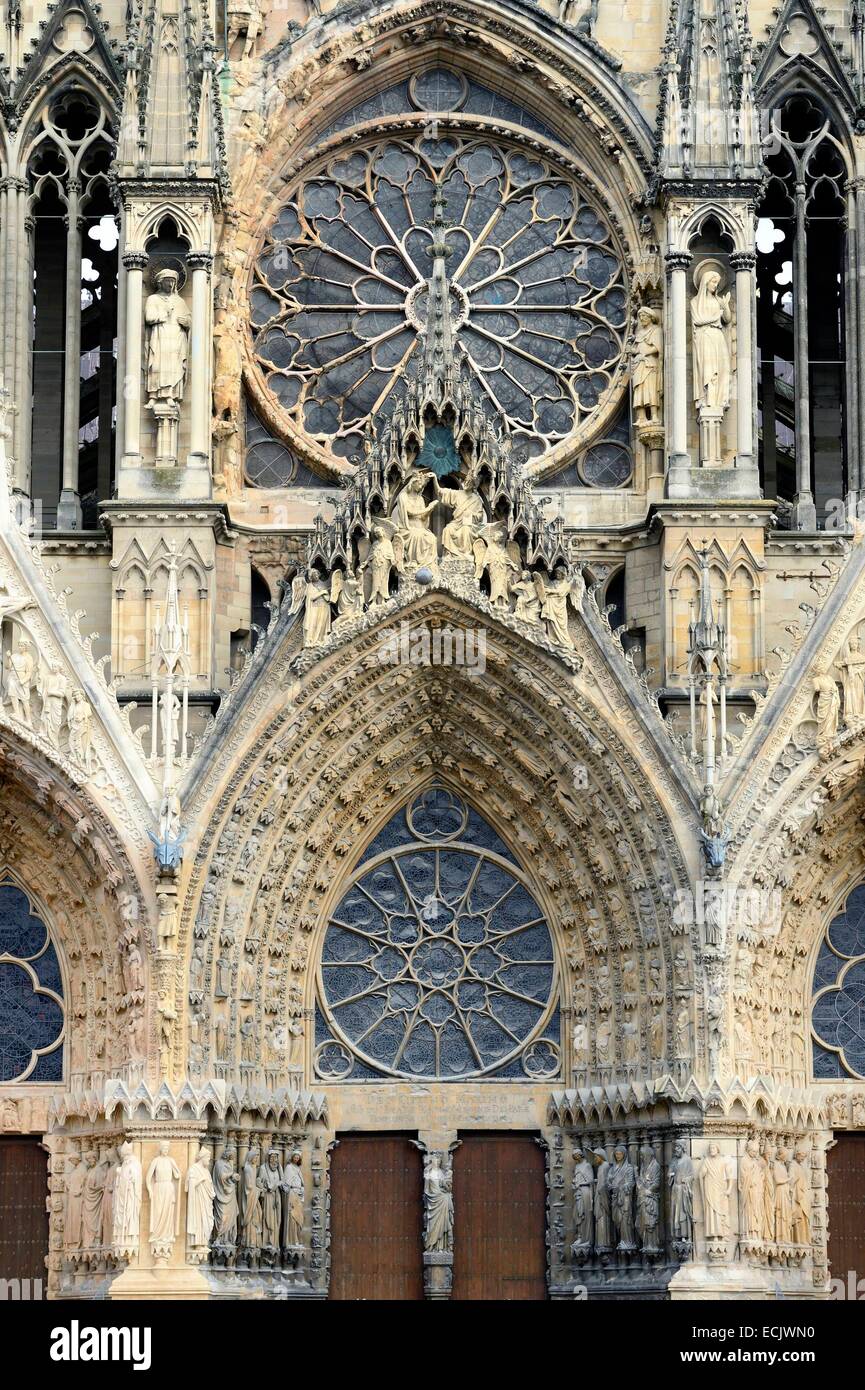 France, Marne, Reims, Notre Dame de Reims cathedral, listed as World ...