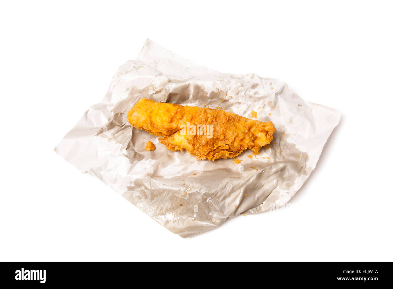 fillet of battered deep fried cod fresh from the fish and chip shop ...