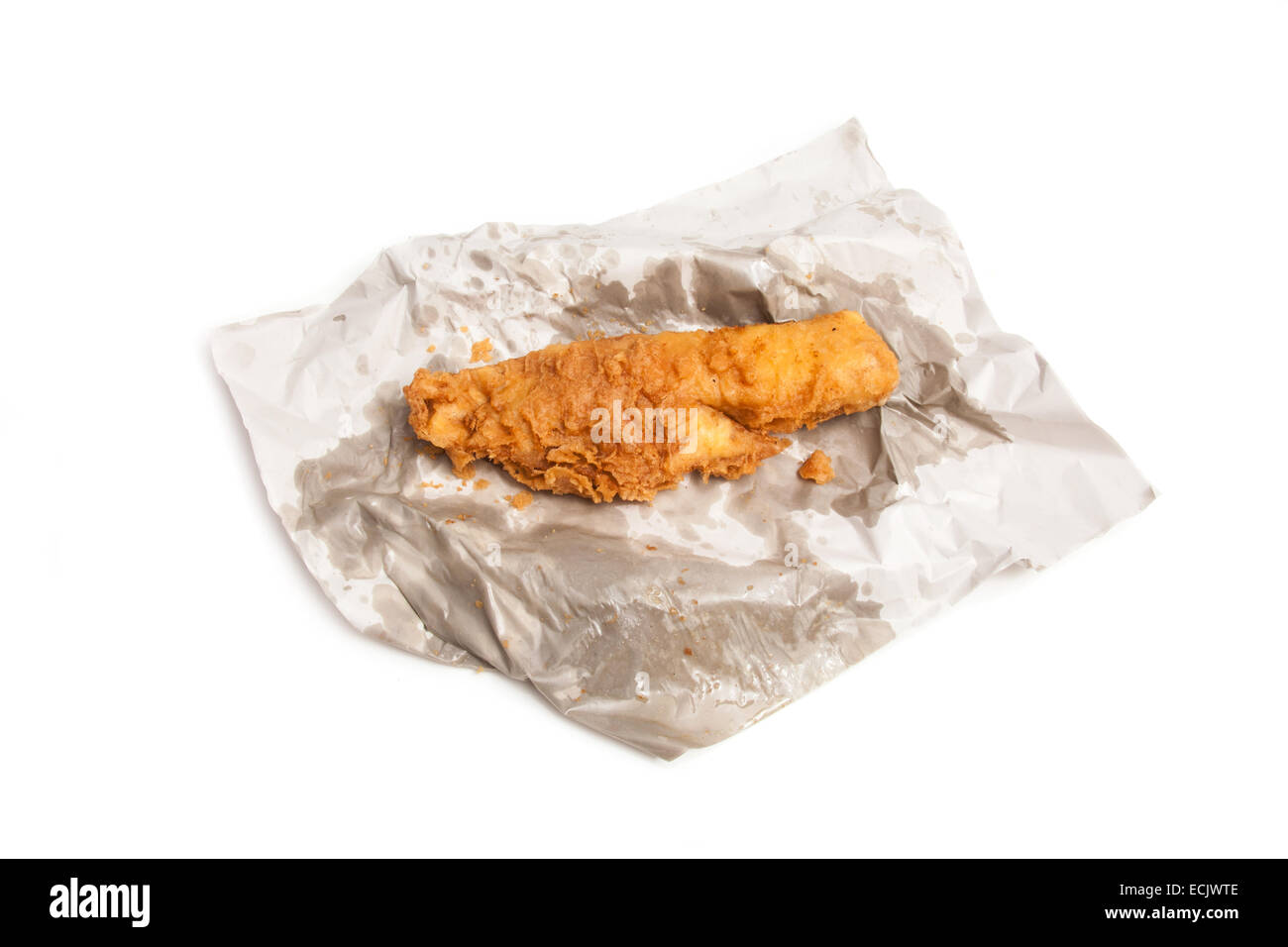 fillet of battered deep fried cod fresh from the fish and chip shop ...