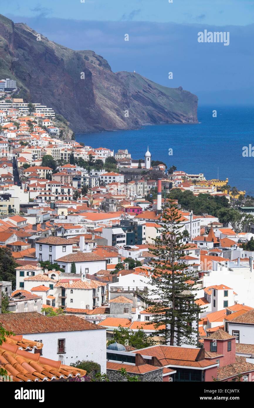 Portugal, Madeira island, Funchal, panoramic view from the Forte do ...