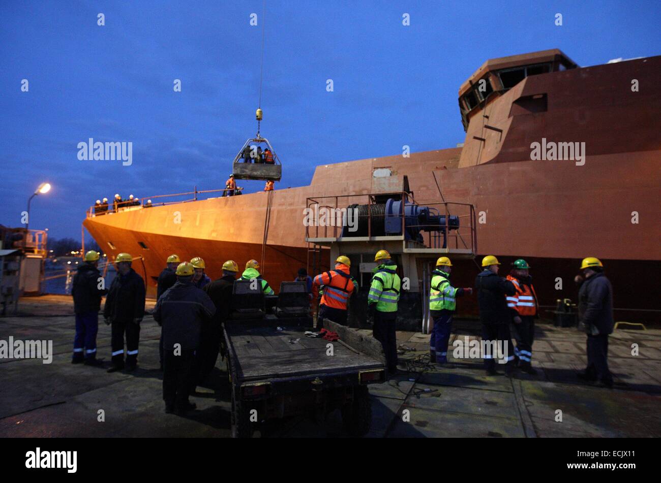 Gdynia, Poland 16th, Dec. 2014 New Polish patrol vessel SLAZAK ...