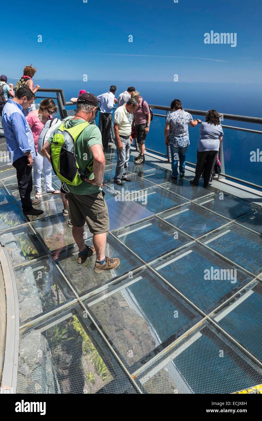 Portugal, Madeira island, south coast, Cabo Girao, glass platform ...