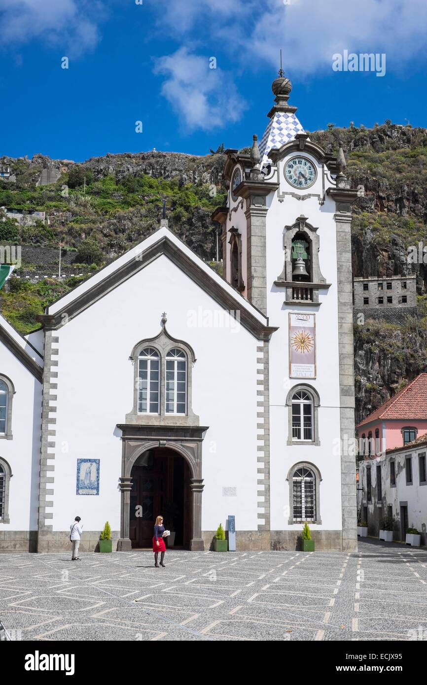 Portugal, Madeira island, south coast, Ribeira Brava, Sao Bento church ...