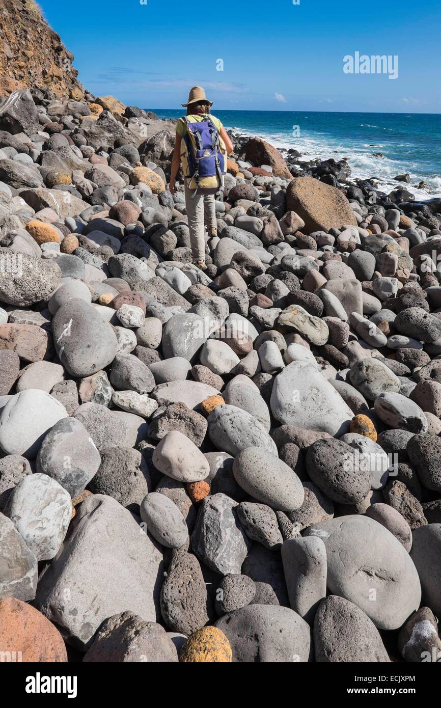 Portugal, Madeira island, hike along the coast between Paul do Mar and ...