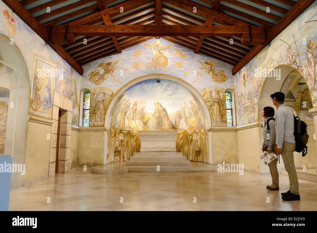 France, Marne, Reims, the Chapel of Our Lady of Peace or Foujita chapel ...