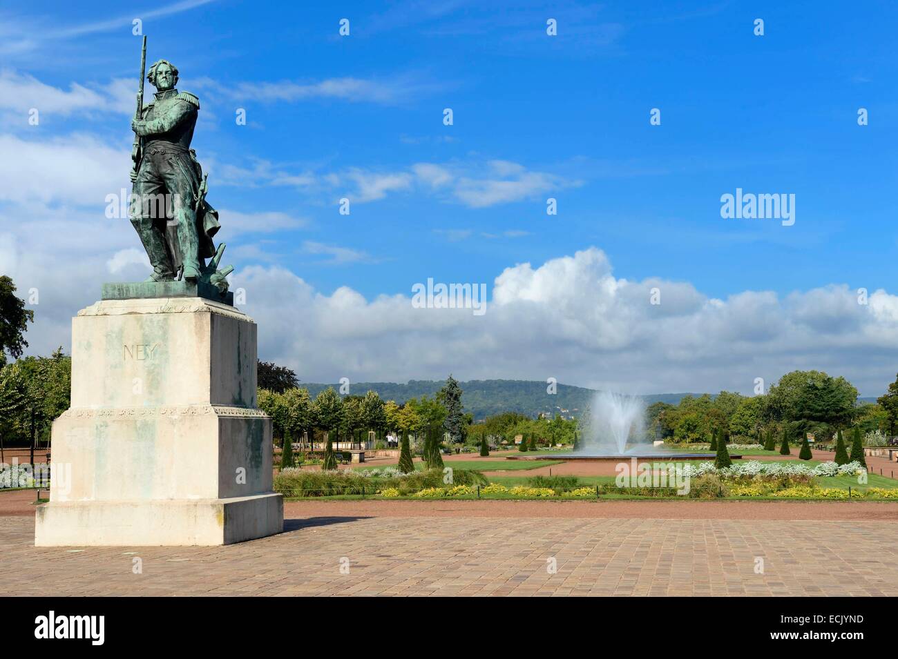 France, Moselle, Metz, statue of Marshal Ney faithful of the Emperor ...