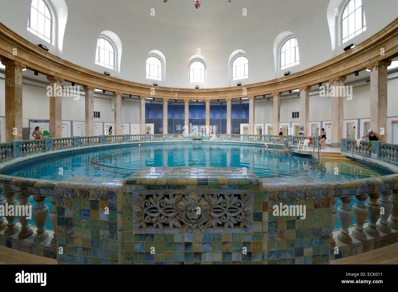 France, Meurthe et Moselle, Nancy, round swimming pool of Thermal Nancy ...