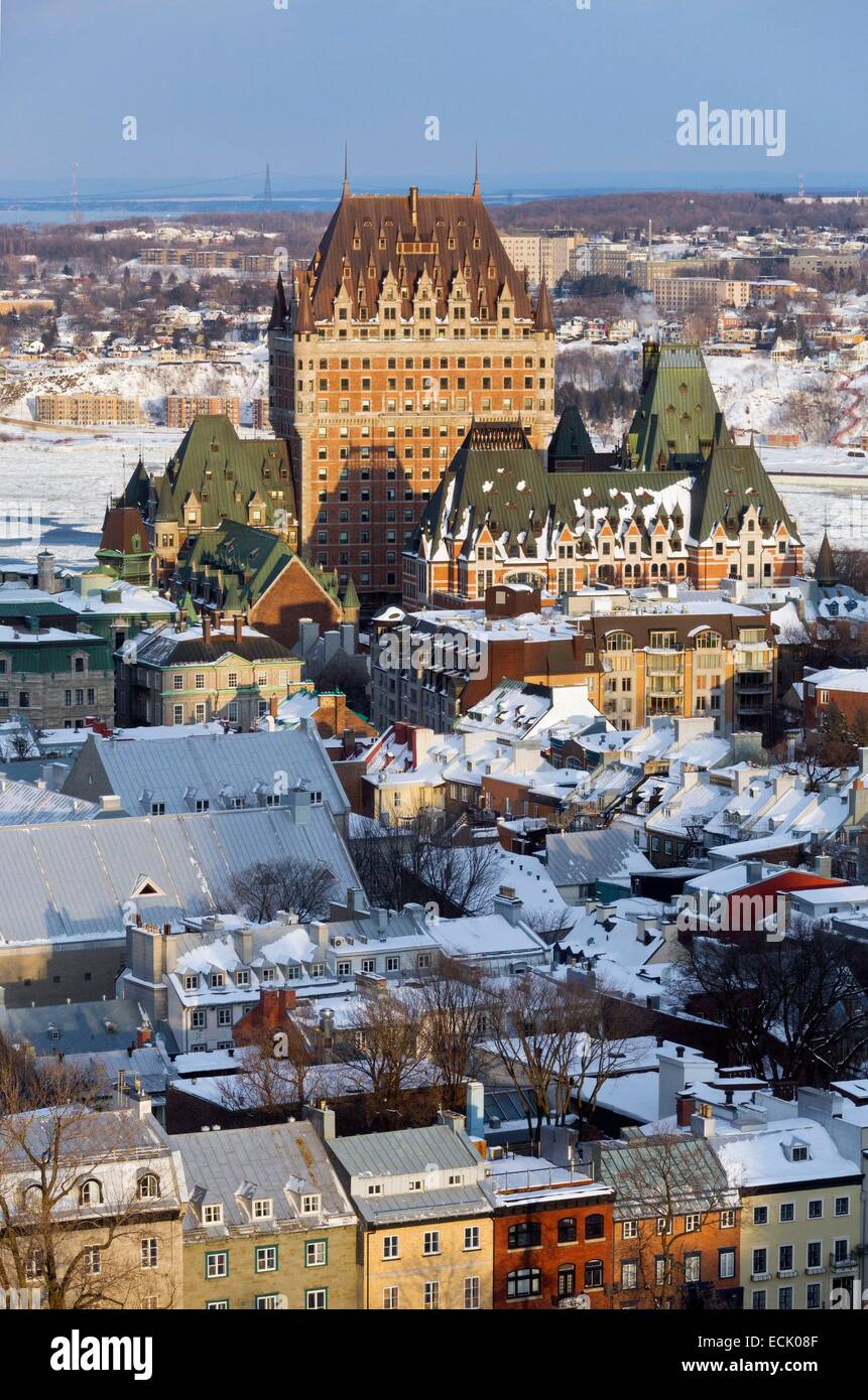 Canada, Quebec province, Quebec City in winter, the Upper Town of Old ...