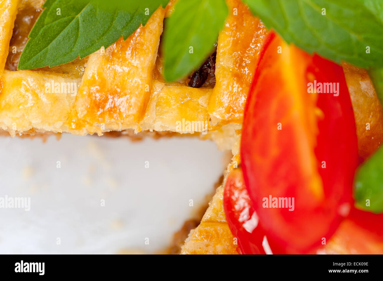 fresh baked home made beef pie macro closeup Stock Photo - Alamy