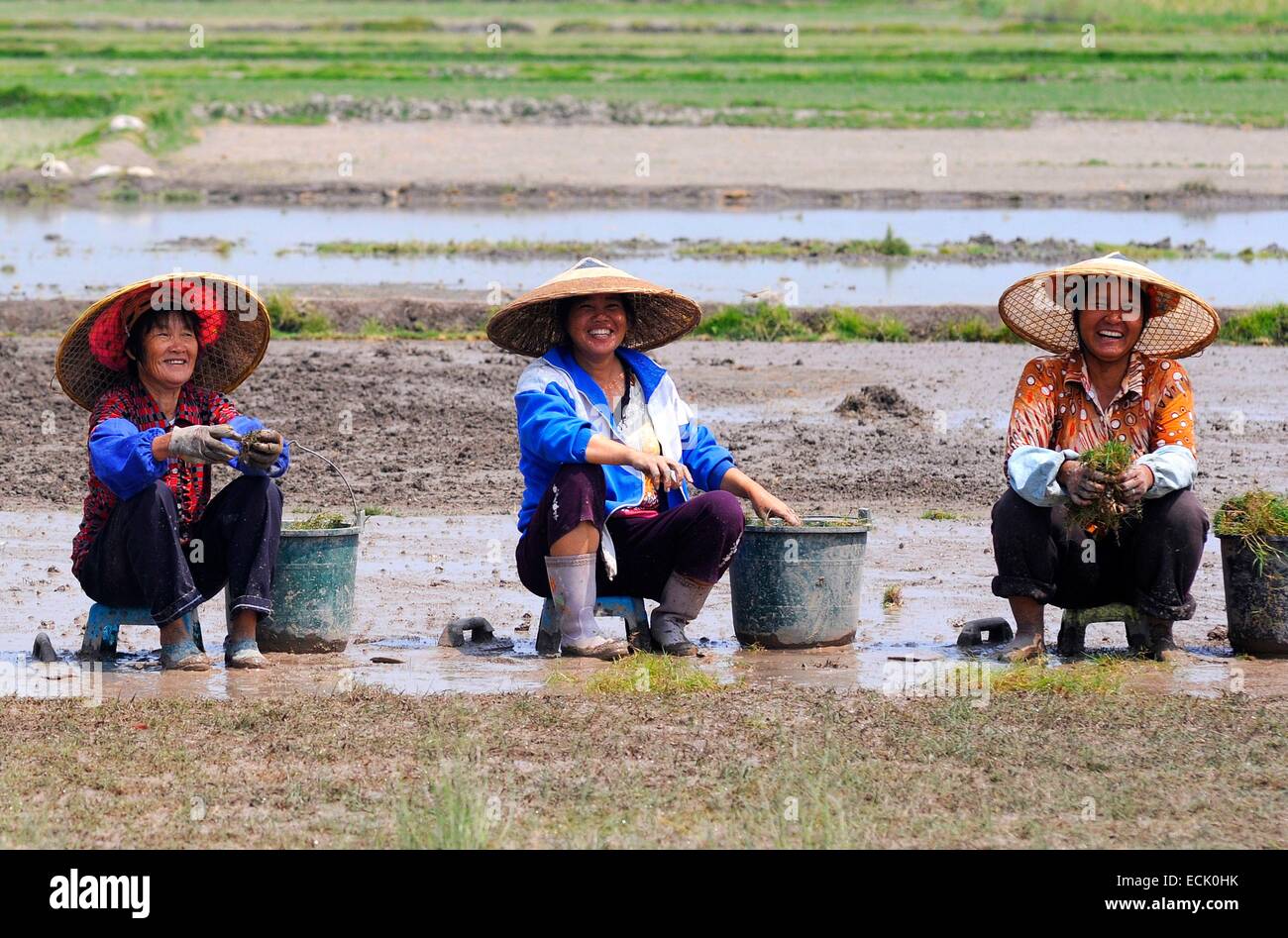 China, Yunnan Province, farmers working in a Muslim village Hui Stock ...