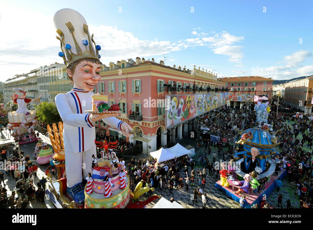 France, Alpes Maritimes, Nice, Carnival 2014, the Corso (procession of ...