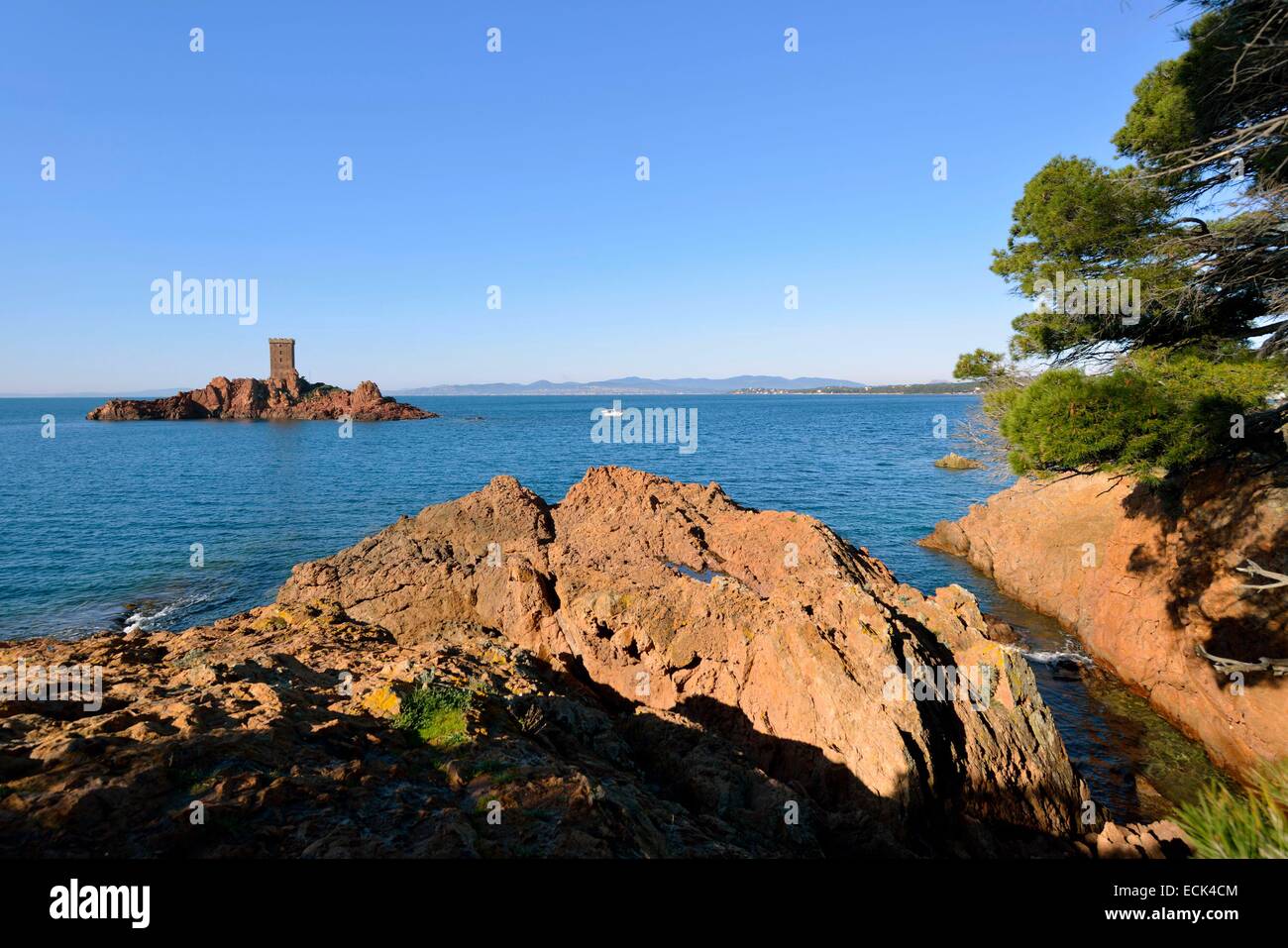 France, Var, Esterel corniche, St Raphael, Dramont Cap and Ile d'Or ...