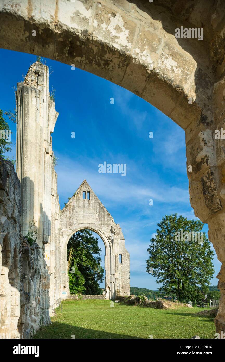 France, Eure, Beaumont le Roger, the ruins of the Holy Trinity priory ...
