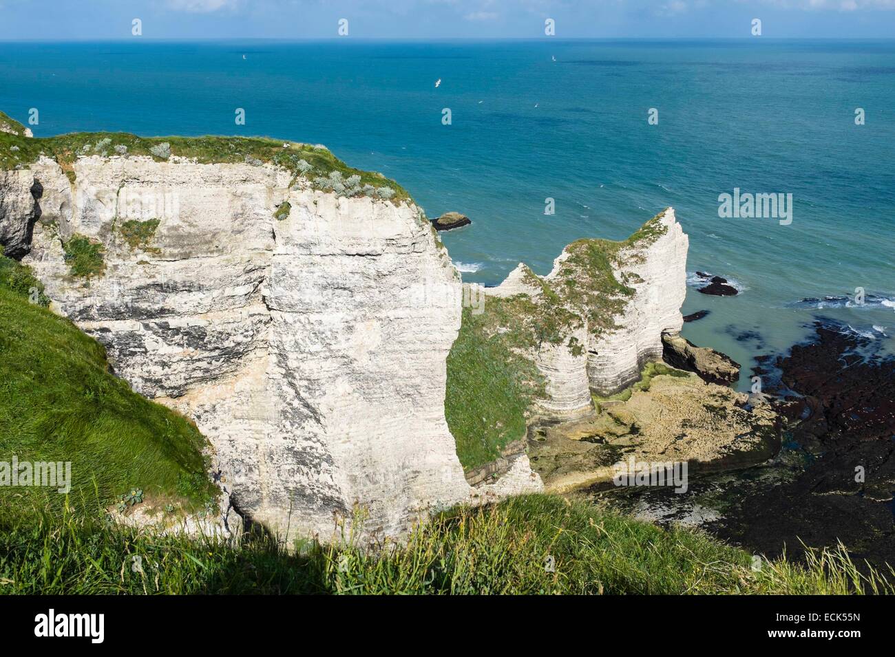 France, Seine Maritime, Pays de Caux, Alabaster Coast, Etretat, Amont ...