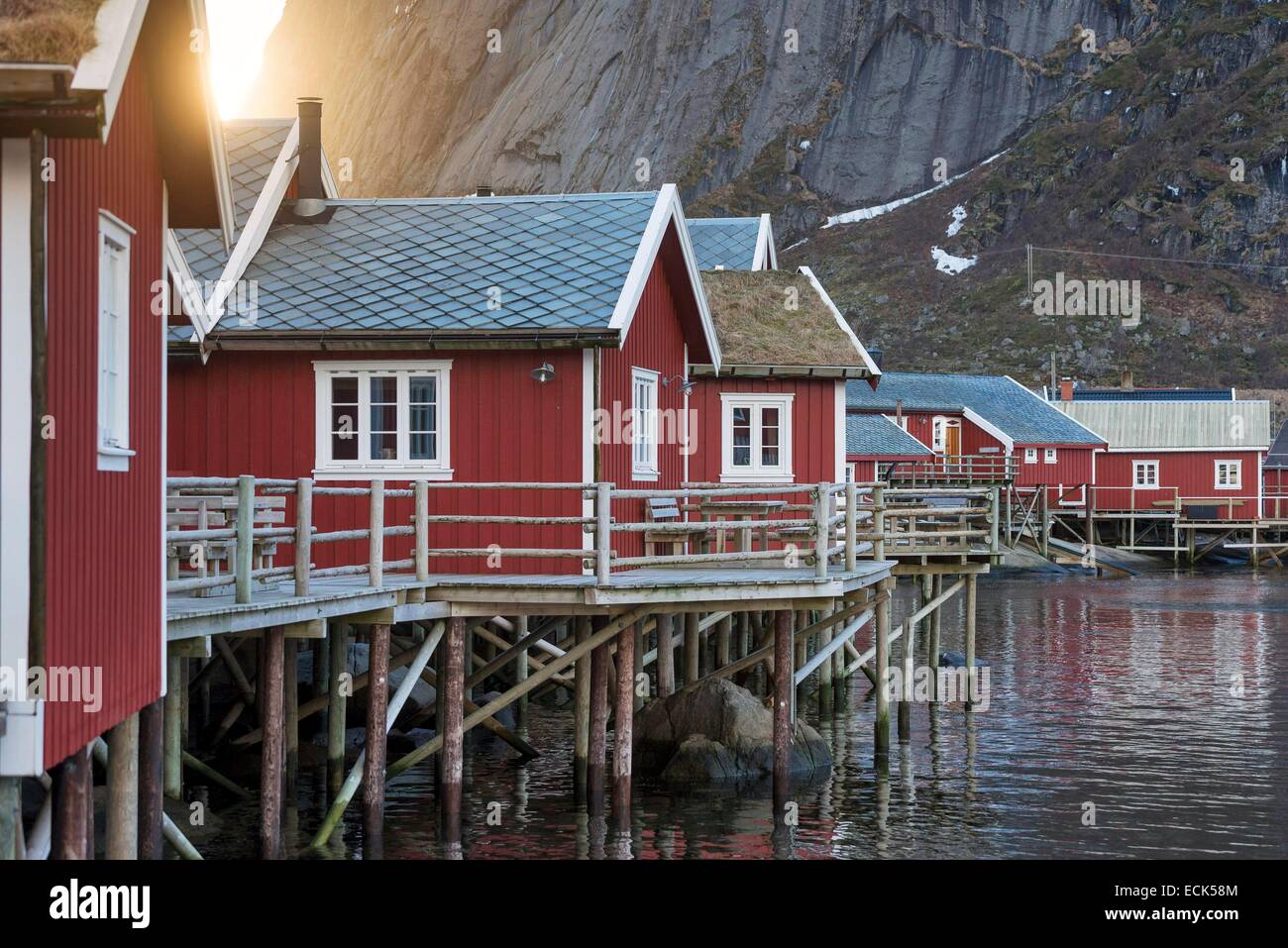 Norway, Nordland, Lofoten archipelago, the village of Reine on ...