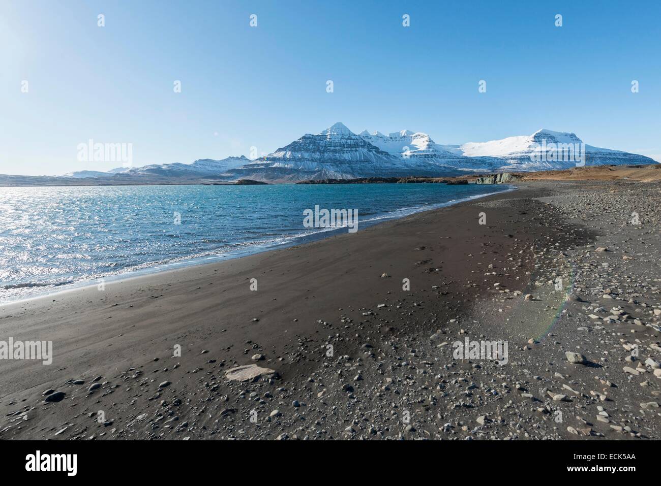 Iceland, Austurland region, landscape of the east fjords Stock Photo ...