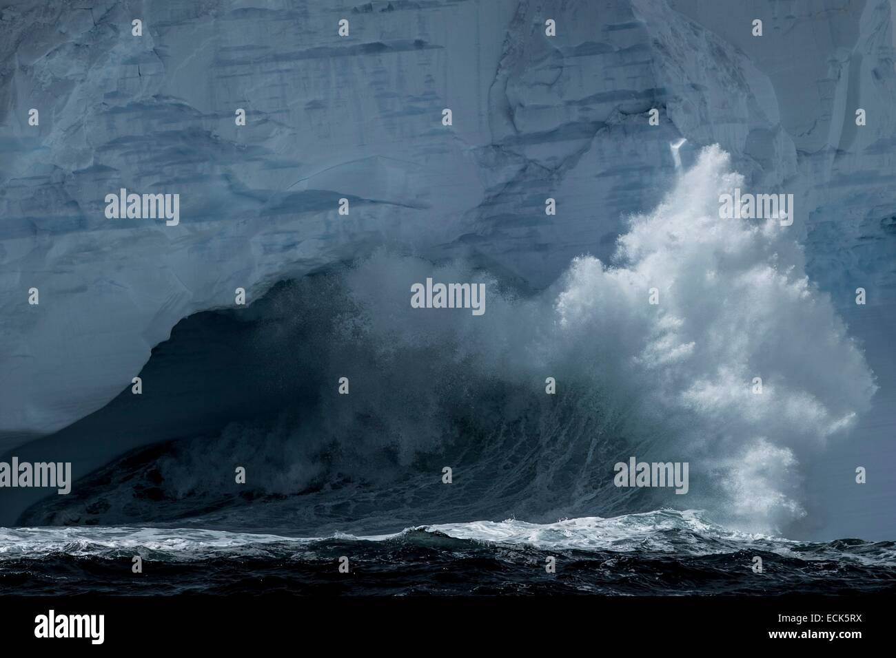 South Atlantic Ocean, South Georgia Island, iceberg, wave Stock Photo ...