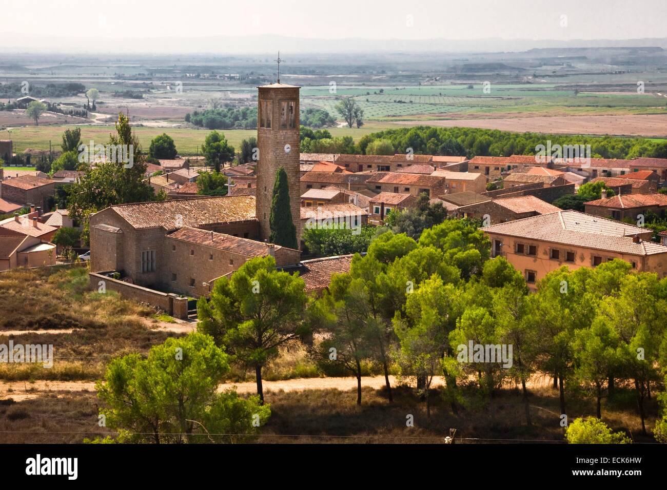 Spain, Aragon, Huesca province, Los Monegros county, Sodeto Stock Photo ...