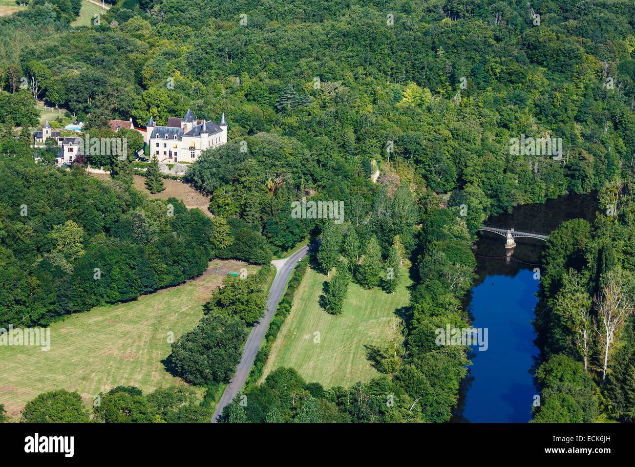 France, Indre, Argenton sur Creuse, Palis castle and la Creuse river ...