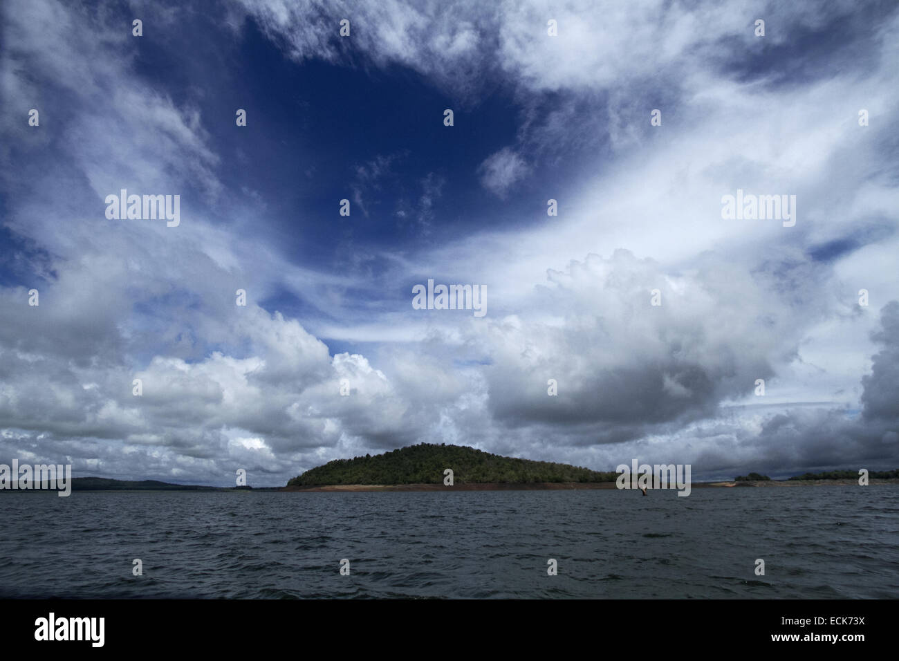 Small river islands have been formed inside the Bhadra reservoir that ...