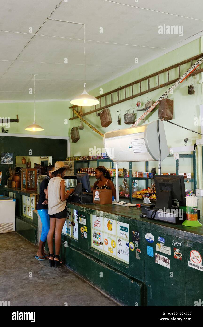 Namibia, Khomas region, Solitaire petrol station, the shop Stock Photo ...
