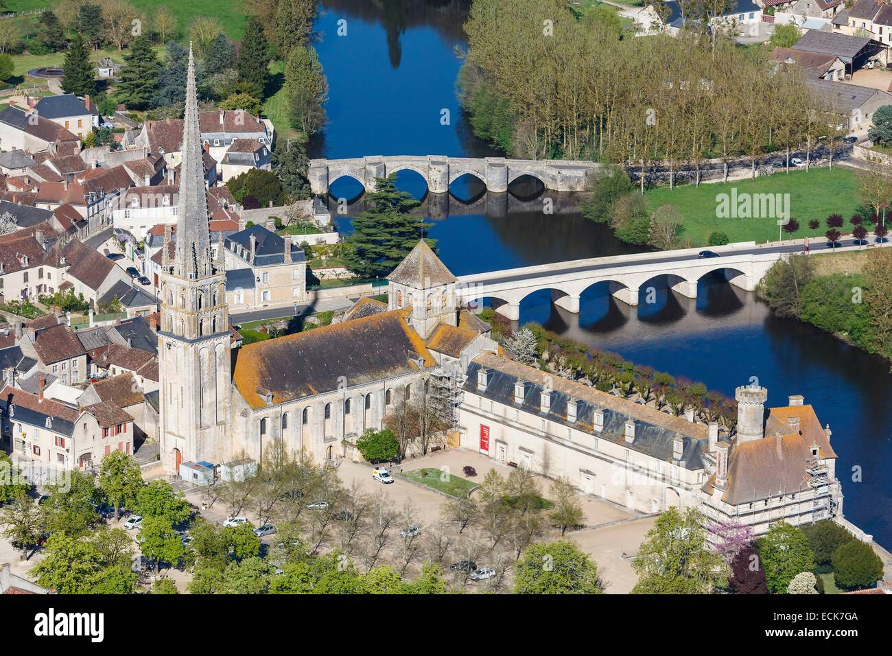 France, Vienne, Saint Savin, abbey listed as World Heritage by UNESCO ...