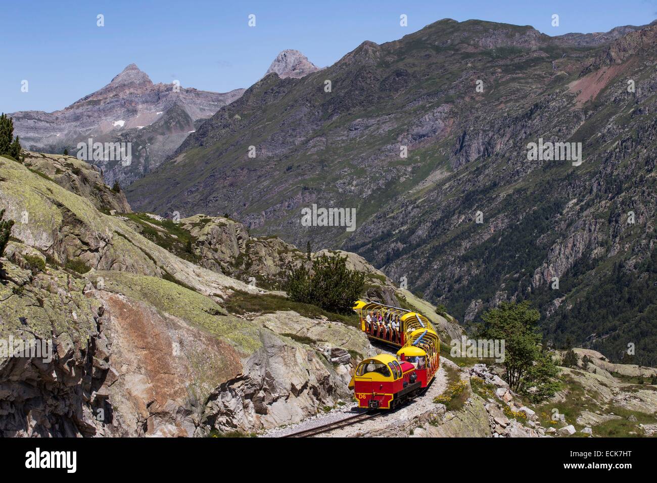 France, Pyrenees Atlantiques, Train d'Artouste, the highest in Europe ...
