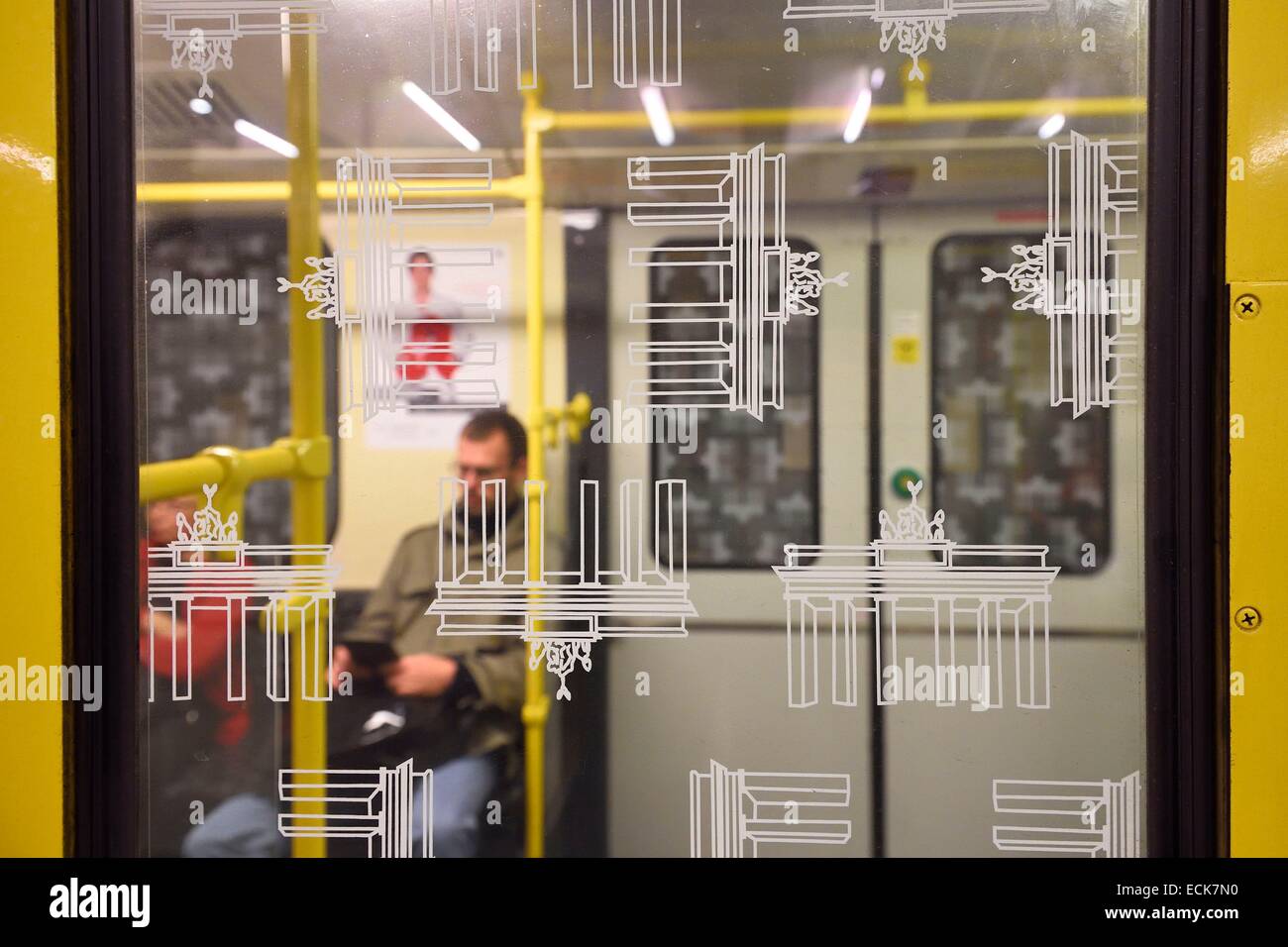 Germany, Berlin, U Bahn, metro station at Senefelderplatz with logo of ...