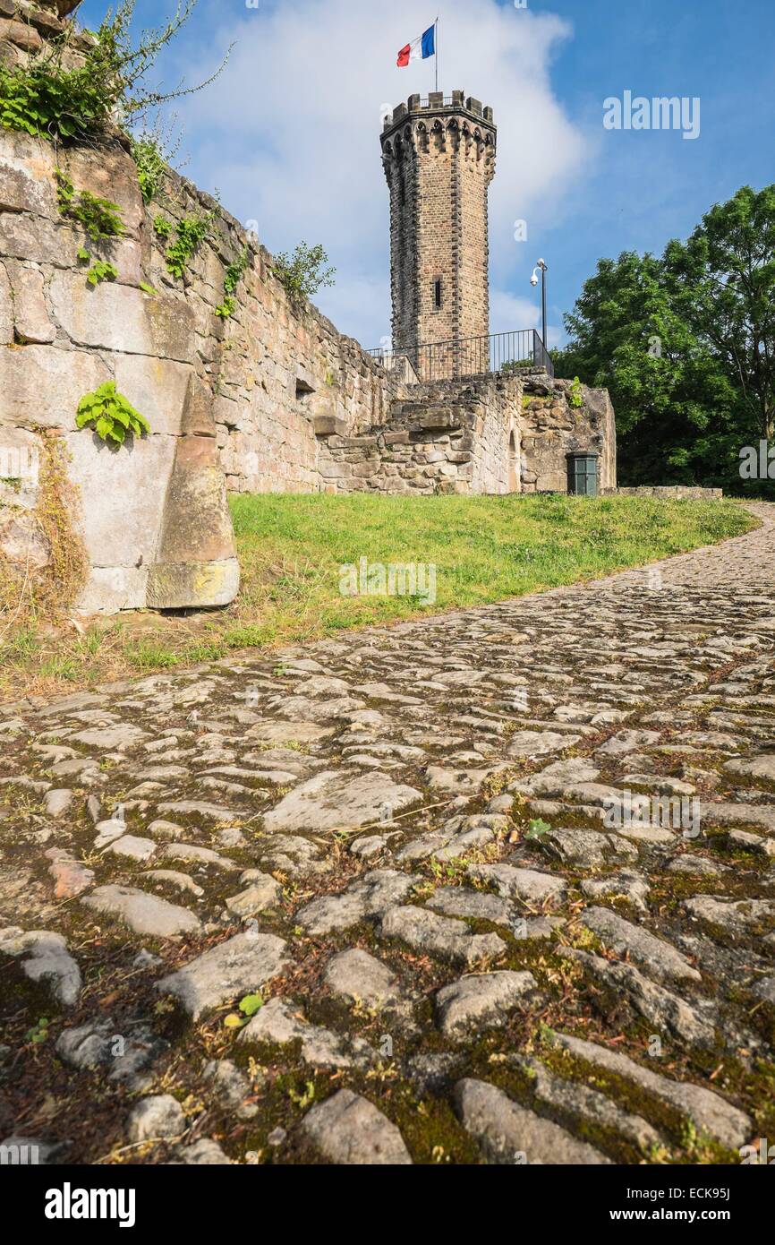France, Moselle, Forbach, Schlossberg castle, fortified castle built in ...