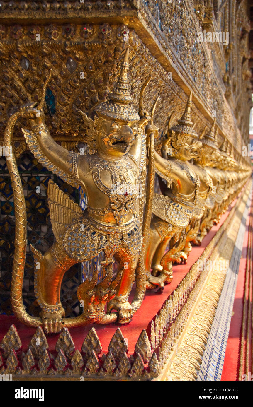 Vertical close up view of the gilded decoration adorning the verandah ...