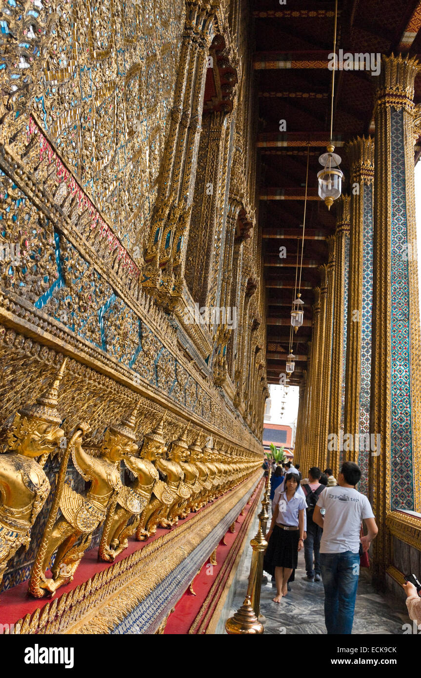Vertical close up view of the gilded decoration adorning the verandah ...