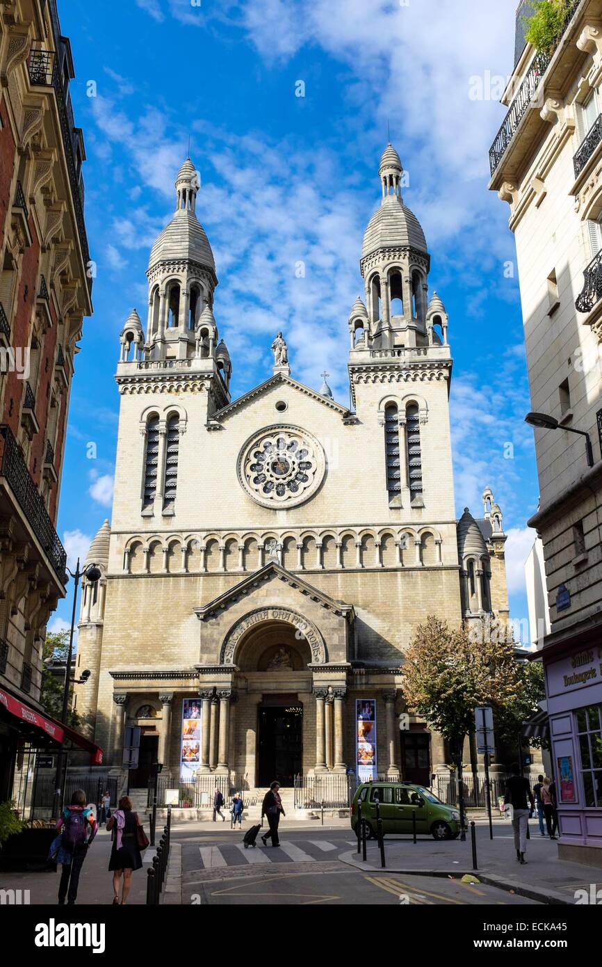France, Paris, Butte-aux-Cailles district, the Roman-Byzantine style ...